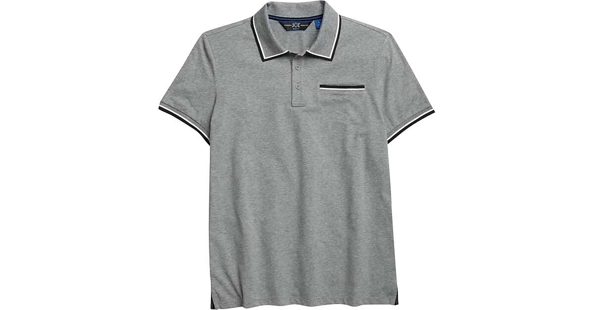 Joe Joseph Abboud Gray Slim Fit Polo Shirt Mens Sale Mens Wearhouse
