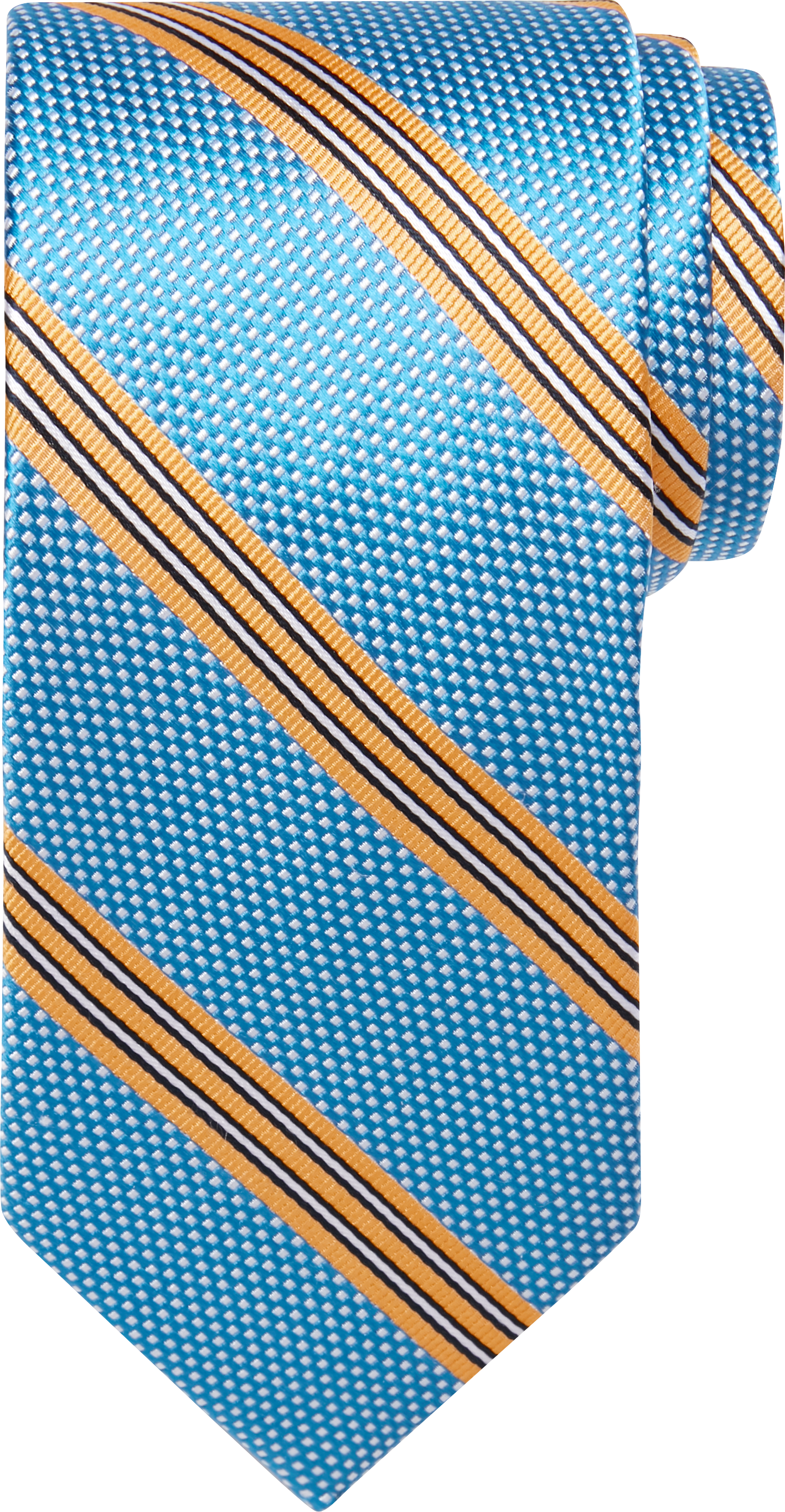 Pronto Uomo Blue And Yellow Multi Stripe Narrow Tie Mens Brands