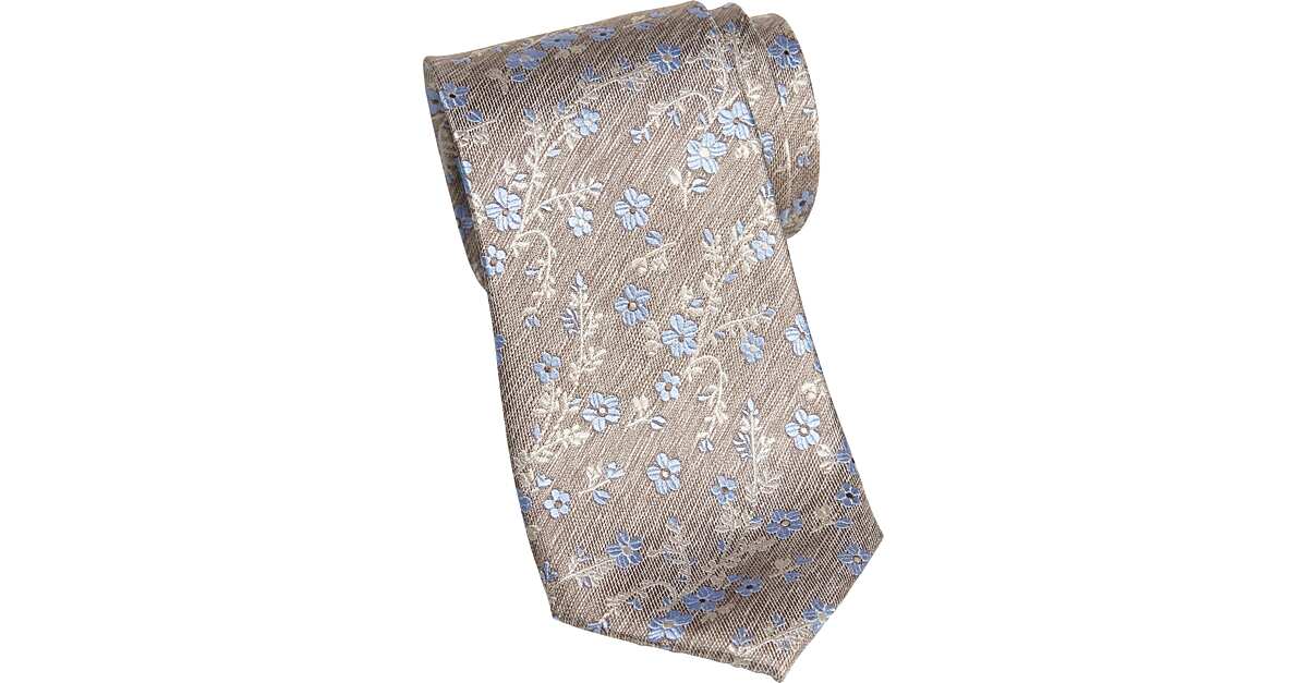 Egara Taupe Floral Narrow Tie Mens Brands Mens Wearhouse