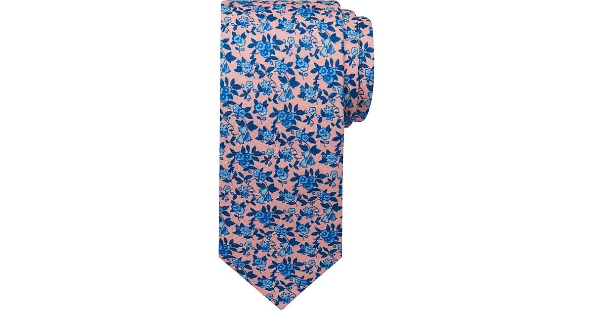 Suitor Pink Floral Skinny Tie - Men's | Men's Wearhouse