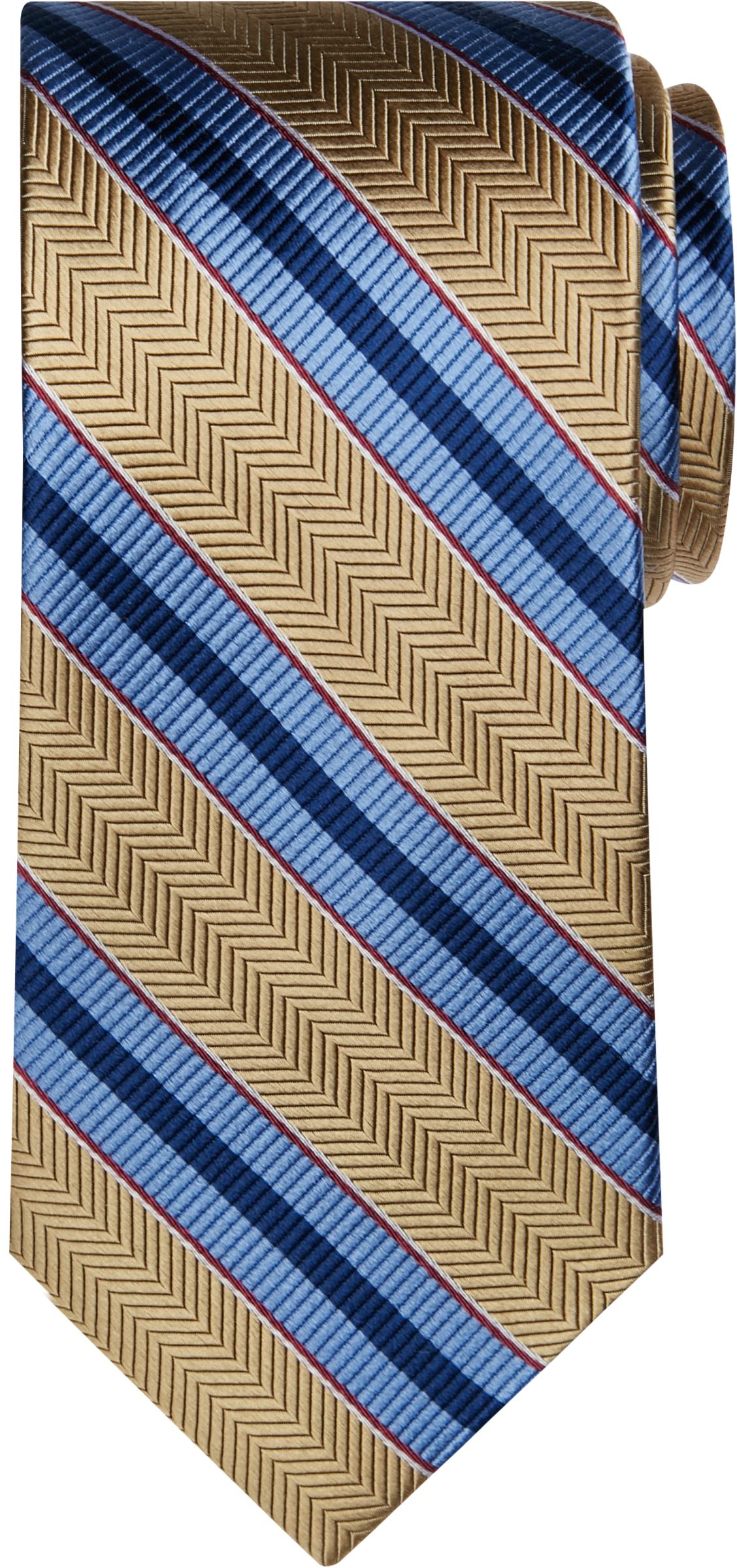 Joseph Abboud Narrow Tie Gold And Blue Stripe Mens Accessories Men