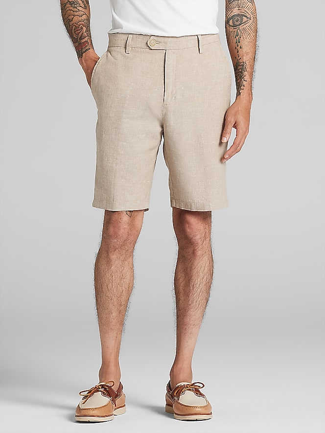 Joseph Abboud Modern Fit Linen-Blend Stretch Shorts 9\" | Shorts | Men ...