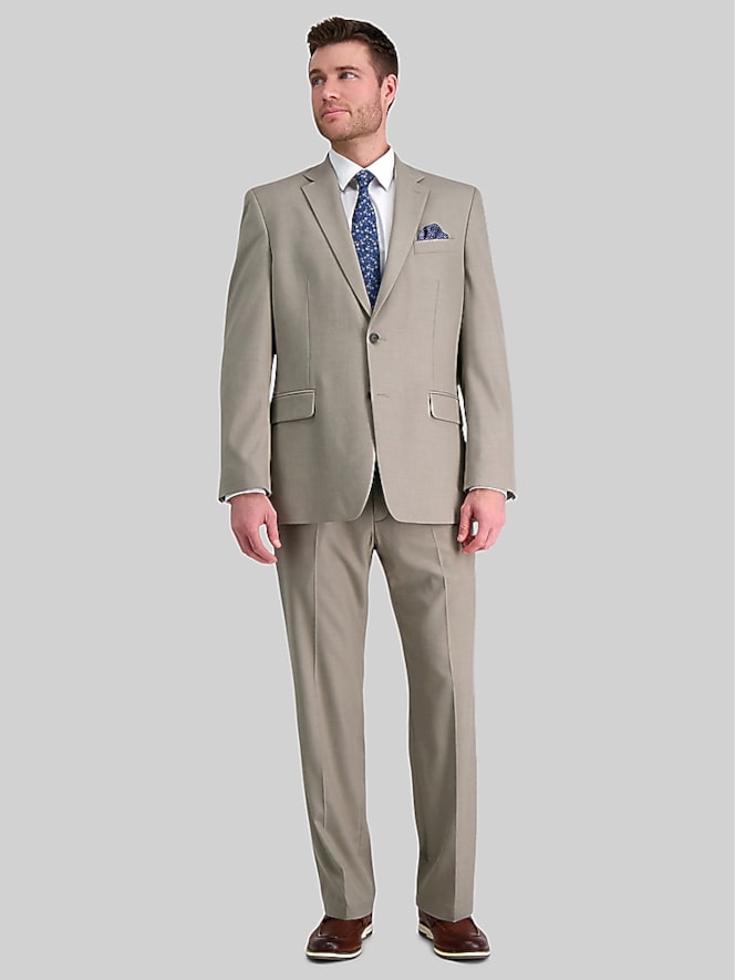 Haggar Classic Fit Suit, Oatmeal - Tan | 2 Piece Suits | Men's Wearhouse