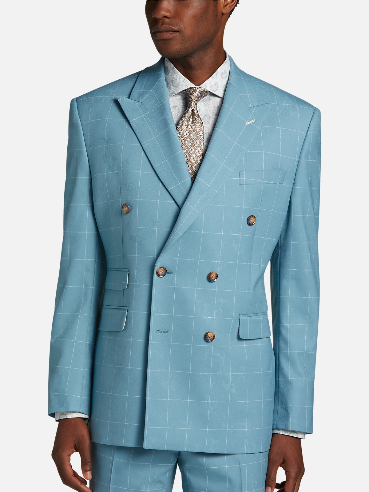 Tayion Classic Fit Peak Lapel Double Breasted Suit Separates Jacket ...