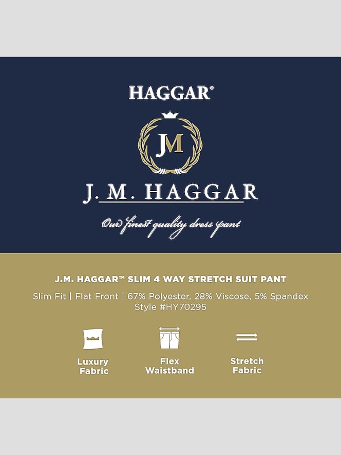 Haggar J.M. Haggar™ 4 Way Stretch Slim Fit Flat Front Suit Pant | Suit ...