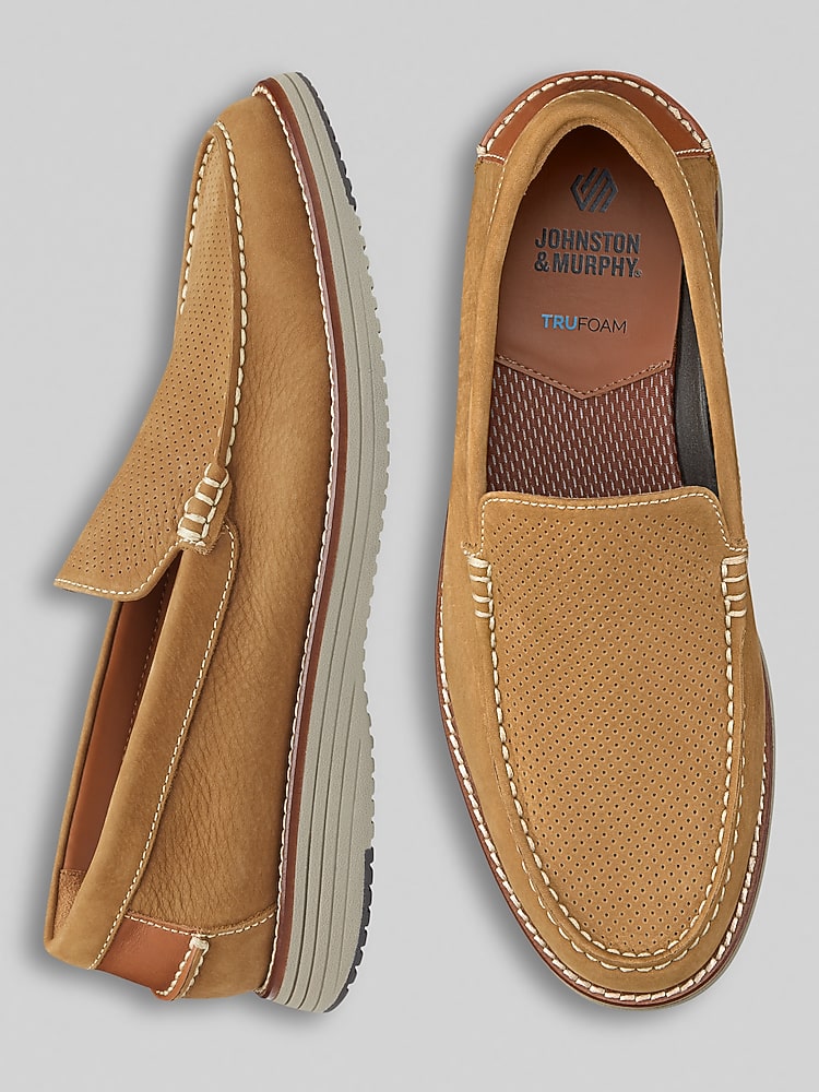 Johnston & Murphy Upton Venetian Nubuck Leather Slip-On Loafers