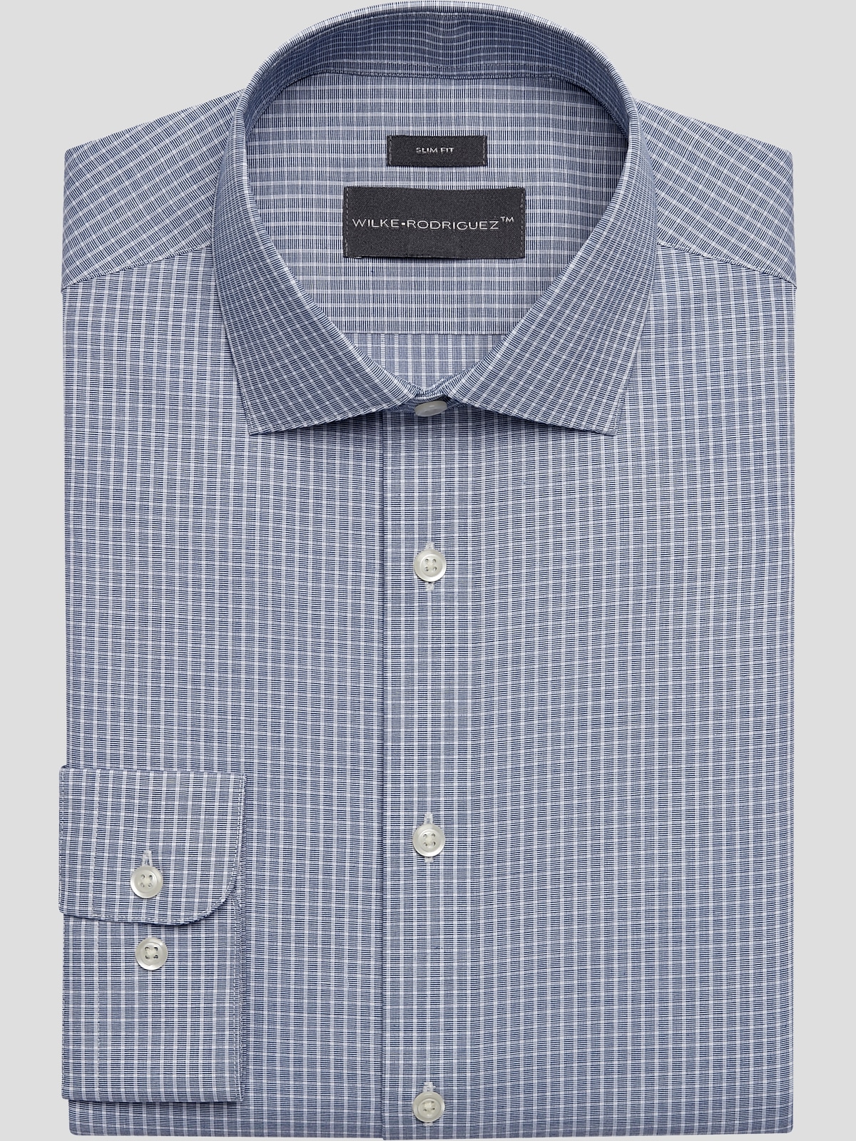 Wilke-Rodriguez Slim Fit End-on-End Windowpane Plaid Dress Shirt ...
