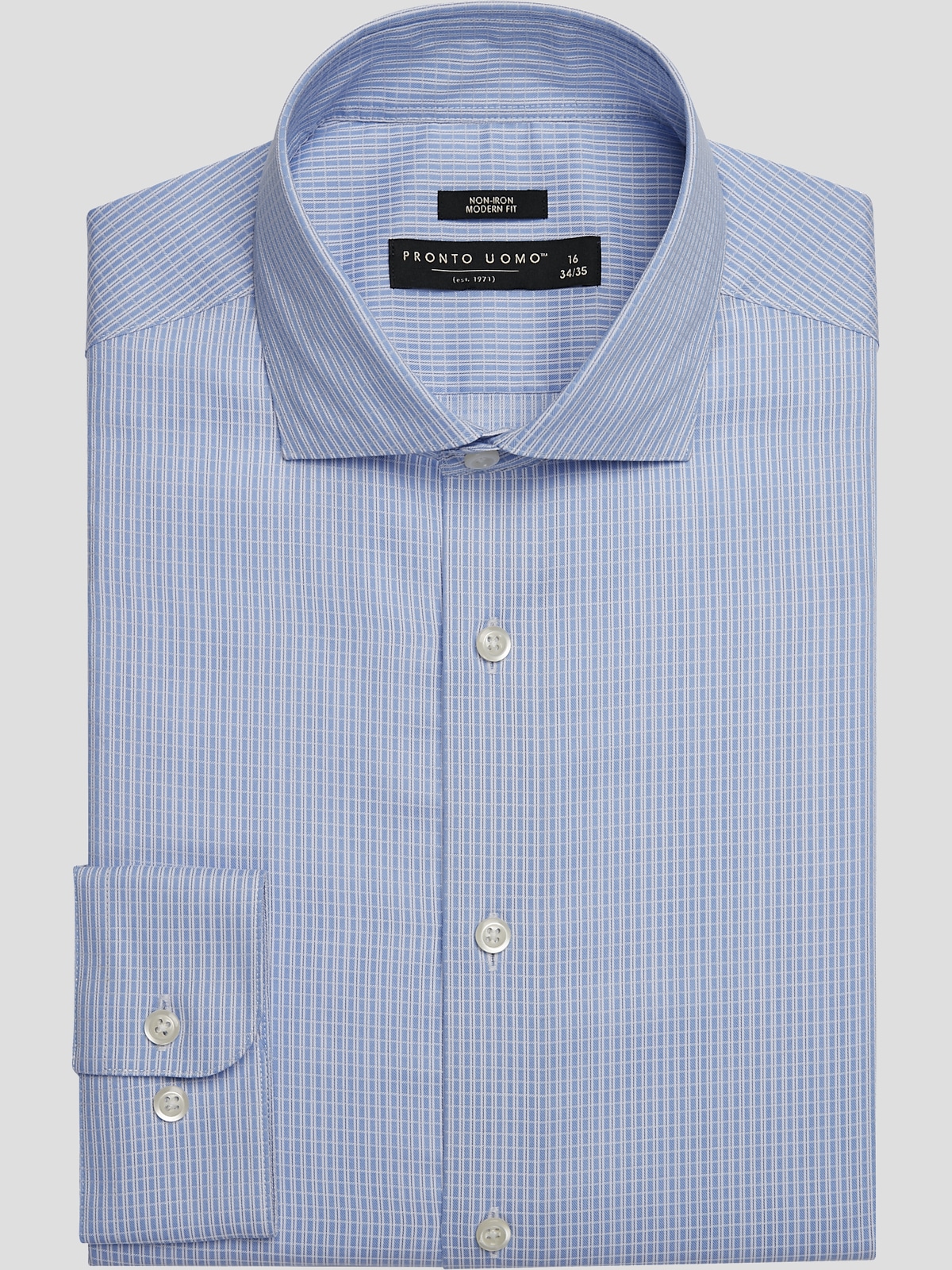 Pronto Uomo Modern Fit Spread Collar Mini Check Dress Shirt | Dress ...