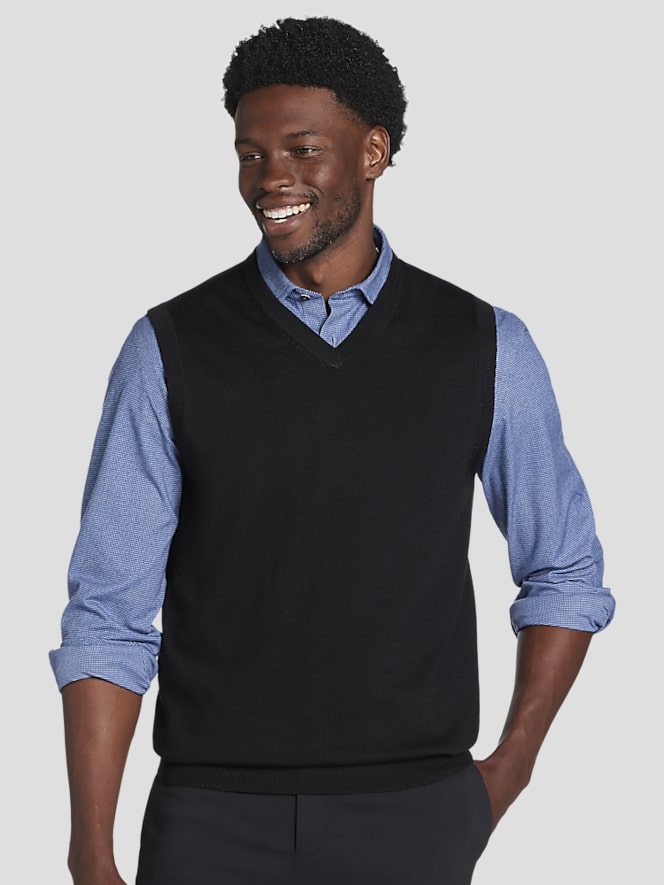 Joseph Abboud Modern Fit Merino Wool-Blend Vest | Sweater Vests | Men's ...