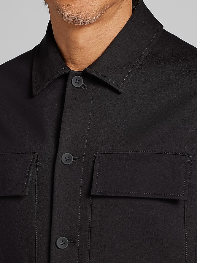 Awearness Kenneth Cole Modern Fit Shirt Jacket, Black | Shirt Jackets ...