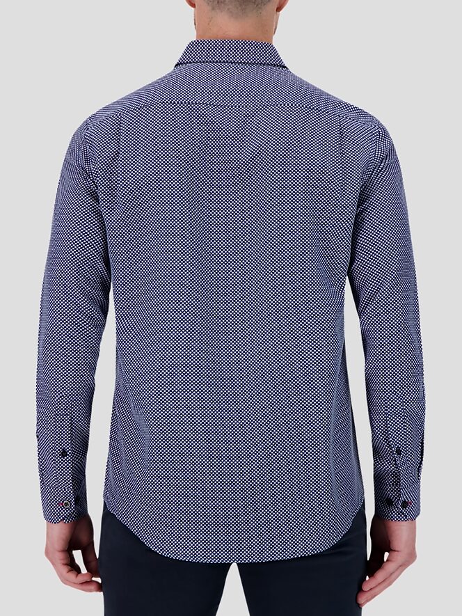 Report Collection Slim Fit Mini Dot 4 Way Stretch Sport Shirt Sport