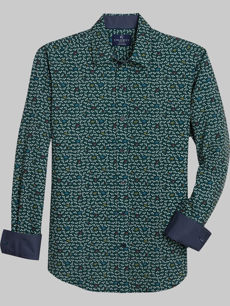 Con Struct Slim Fit Performance 4 Way Stretch Sport Shirt Sport
