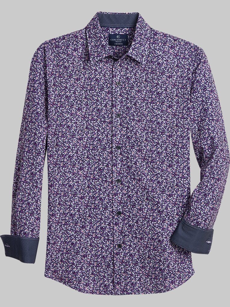 Con Struct Slim Fit Performance 4 Way Stretch Sport Shirt Sport
