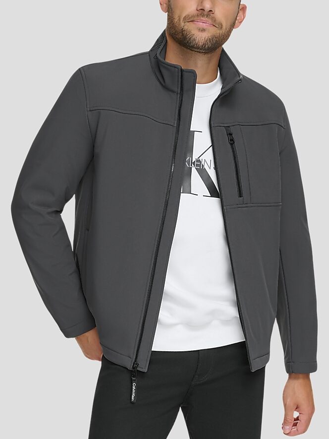 Calvin Klein Modern Fit Softshell Jacket | All Sale| Men's Wearhouse