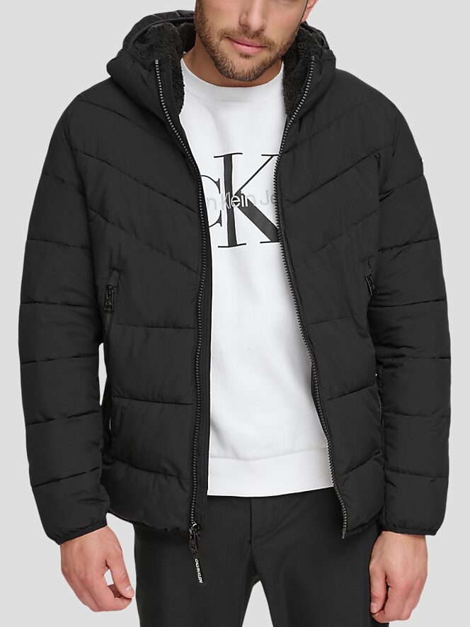 Calvin Klein Modern Fit Hooded Stretch Jacket | All Clearance $39.99 | Men's Wearhouse