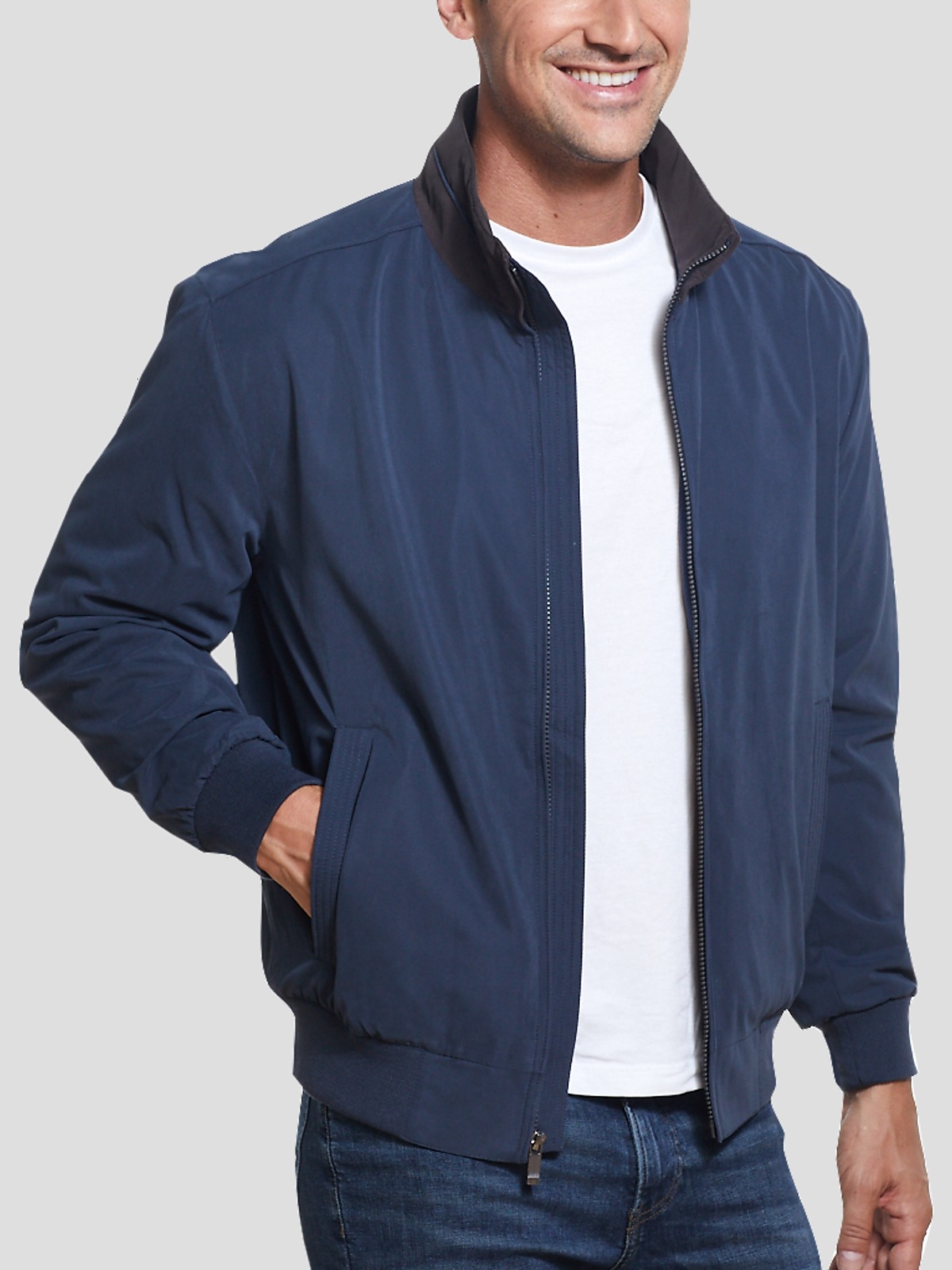 Weatherproof Modern Fit Microfiber Fleece-Lined Bomber Jacket | All ...