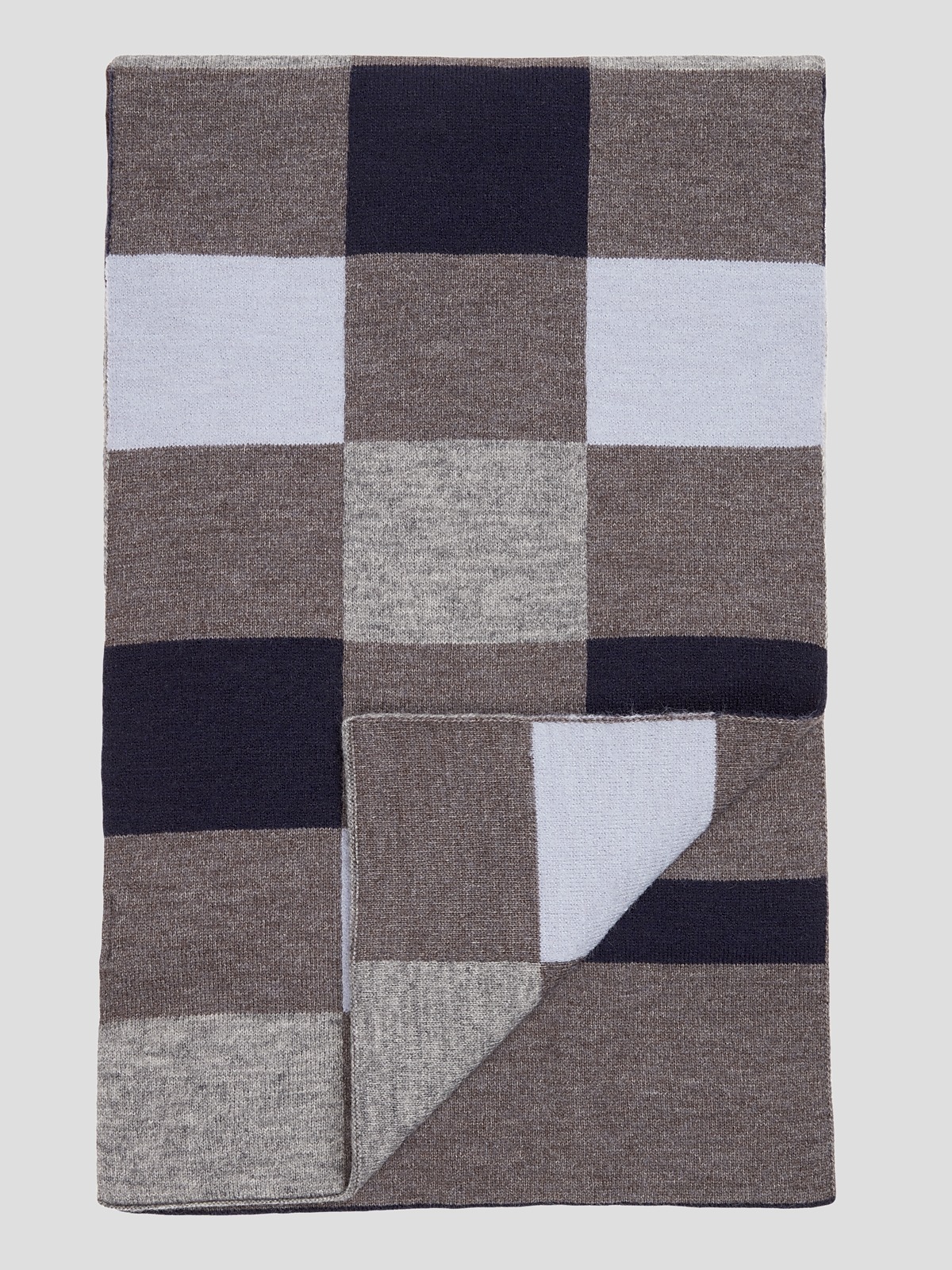 Pronto Uomo Knit Stripe and Check Scarf | Scarves | Men's Wearhouse