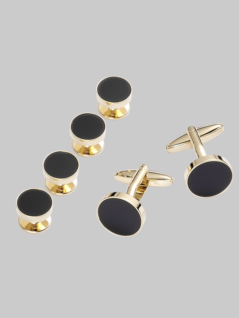 Pronto Uomo Circle Cufflinks & Studs Set | Cufflink & Stud Sets | Men's Wearhouse