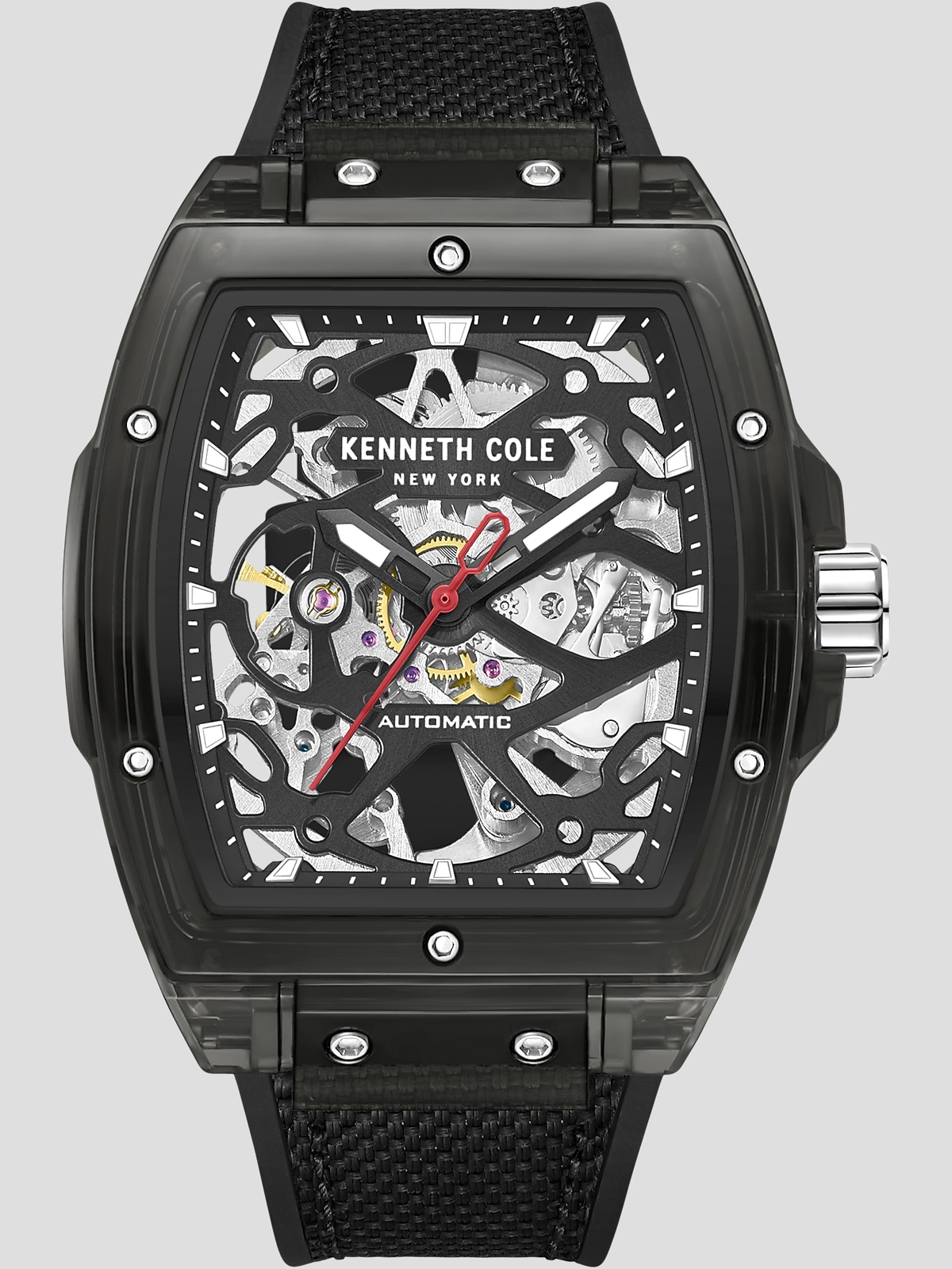 Kenneth Cole Tonneau Skeleton With Nylon Strap Watch | Watches | Men's ...